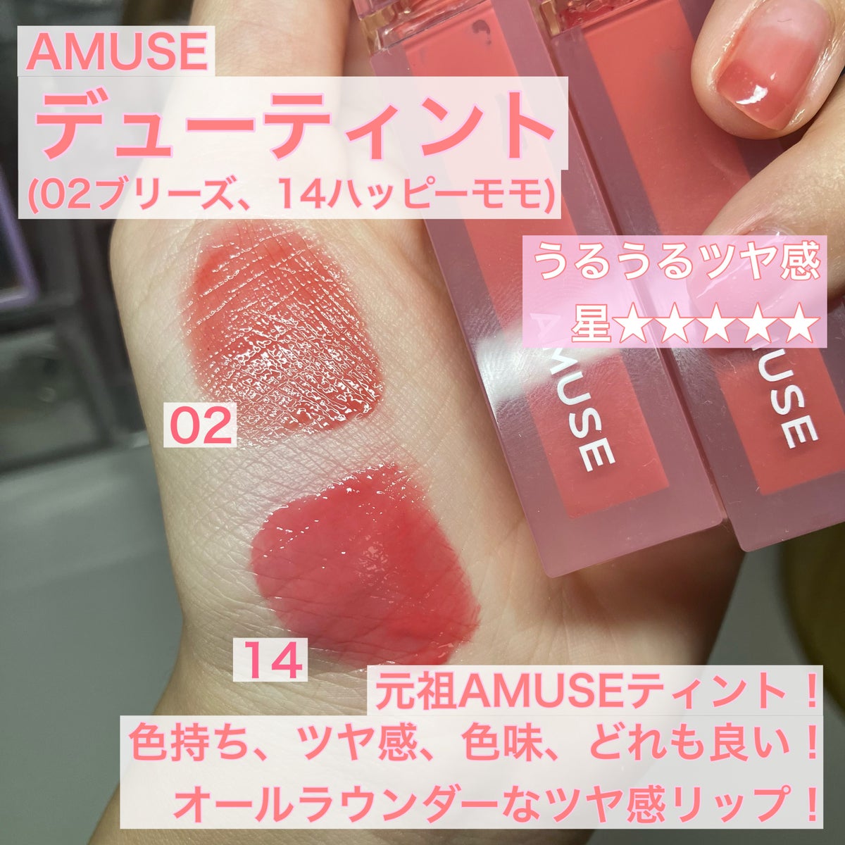 【amuseの口紅・グロス・リップライナーを徹底比較】デューティント他、4商品を比べてみました! Amuseリップ比較 相棒になるのは誰だ