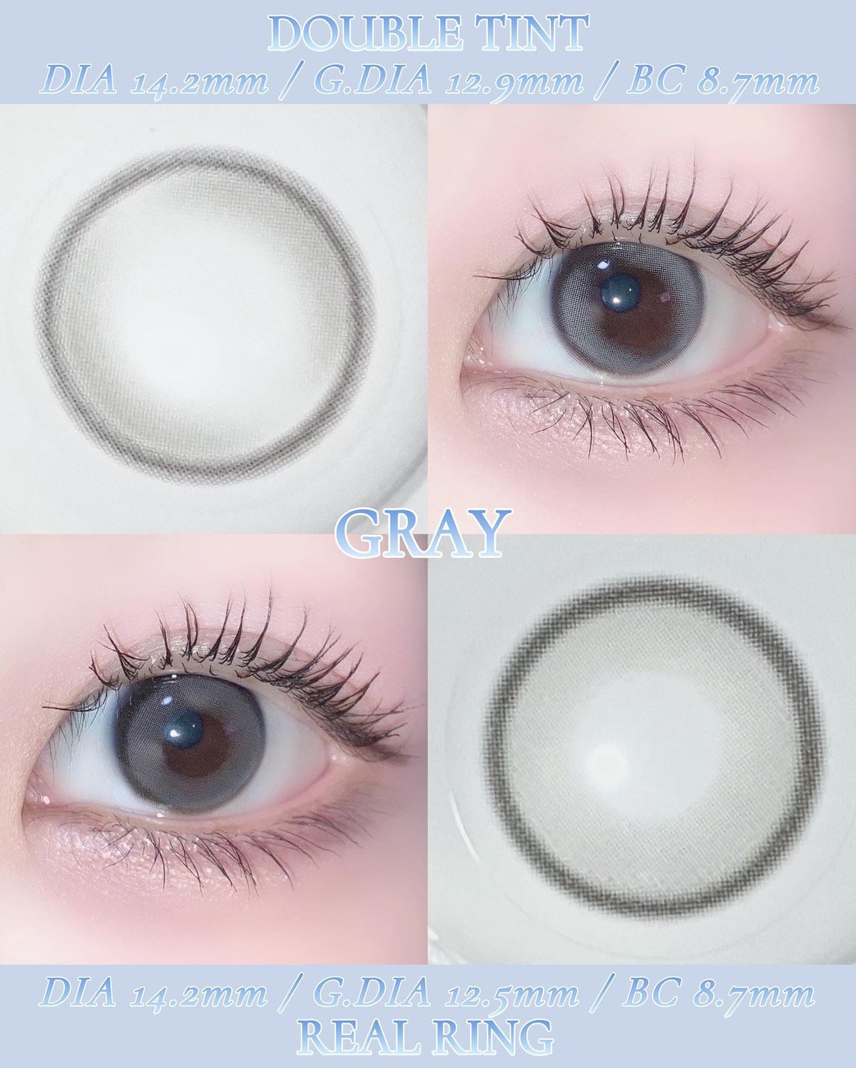 Olensのカラーコンタクトレンズ Real Ring 1day他、1商品を使った口コミ 【pr】どっちが好み?グレーレンズ紹介🩶
