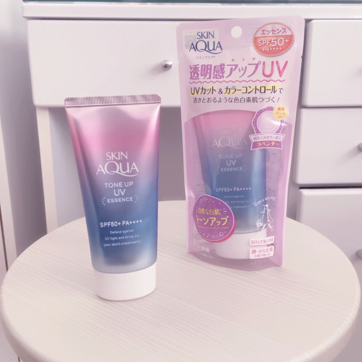 トーンアップuvエッセンス|スキンアクアの口コミ 🎀スキンアクア トーンアップuvエッセンス ラベンダー🎀 By 真野ちゃん混合肌20
