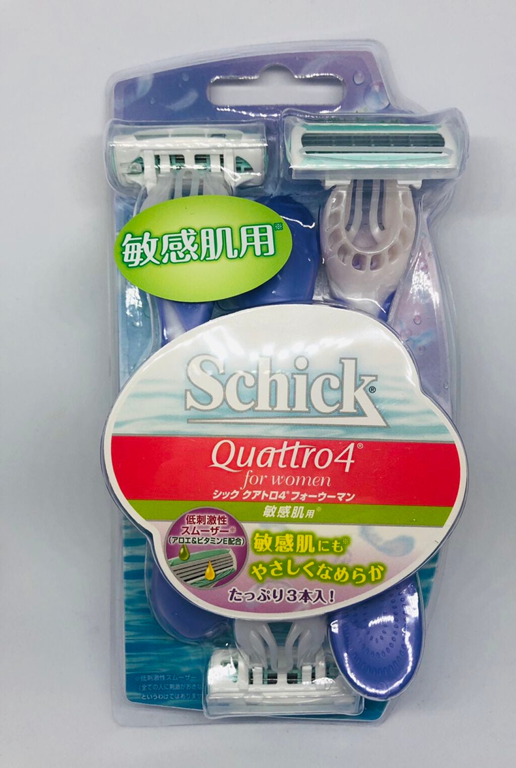 シック Schick ボディ用 クアトロ4 ディスポ フォーウーマン 敏感肌用 3本入×2個パック 使い捨てタイプ 女性用 カミソリ|シックの