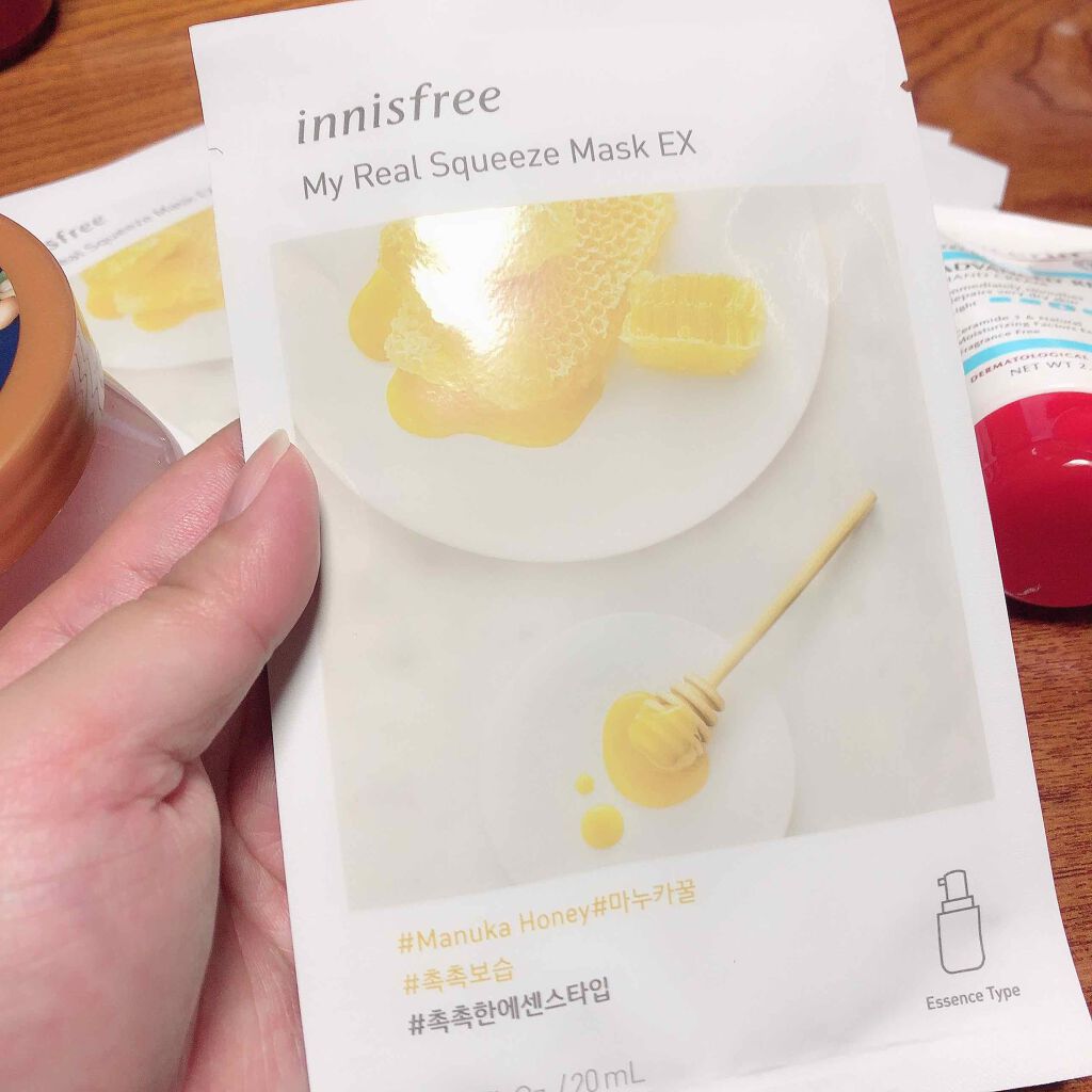 マイリアル スクイーズ マスクシート|innisfreeの口コミ 使用感レビュー ️ 🔸manuka Honey🔸 By Umeboshi