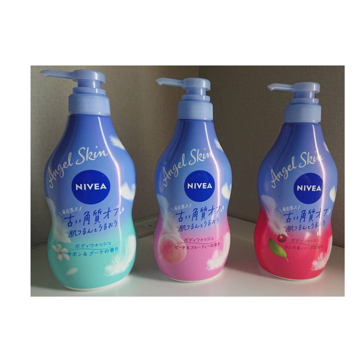 ニベアのボディソープ ニベア エンジェルスキン ボディウォッシュ サボン&ブーケの香り他、3商品を使った口コミ「ニベア エンジェルスキンボディ