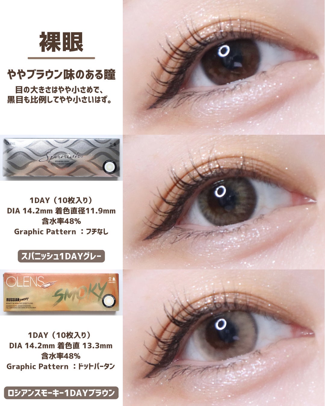 あなたはどっち派?olens・poplensのカラーコンタクトレンズを徹底比較! 【new Jeansカラコン】4種類付けて比較して