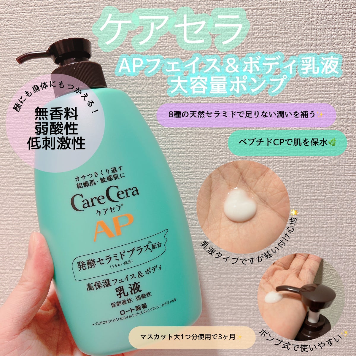 Apフェイス&ボディ乳液|ケアセラの口コミ ケアセラのプロモーションに参加中です。 By Monica敏感肌 Lips