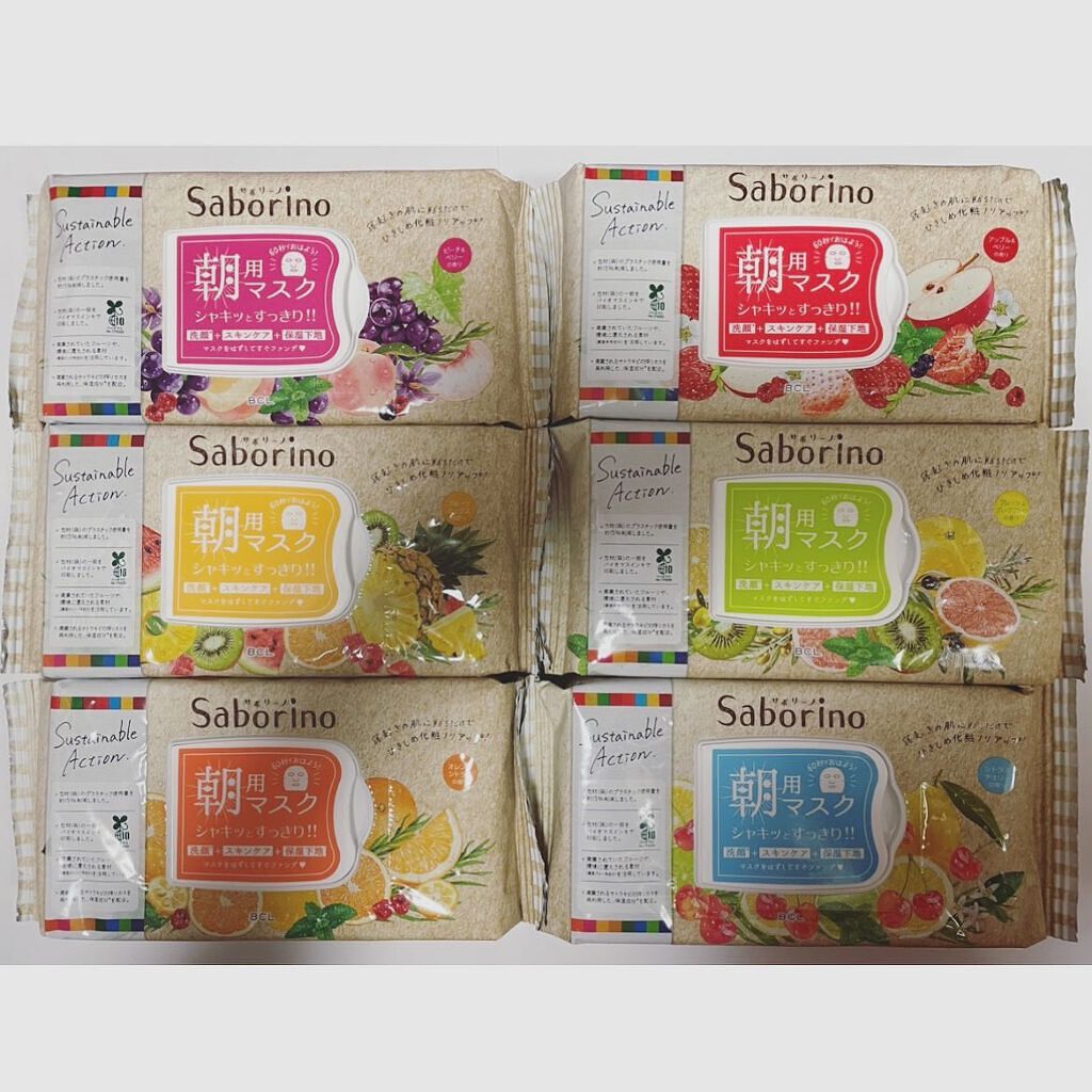 サボリーノのシートマスク・パック 目ざまシート Fm 22 他、5商品を使った口コミ Sustainable Action ×