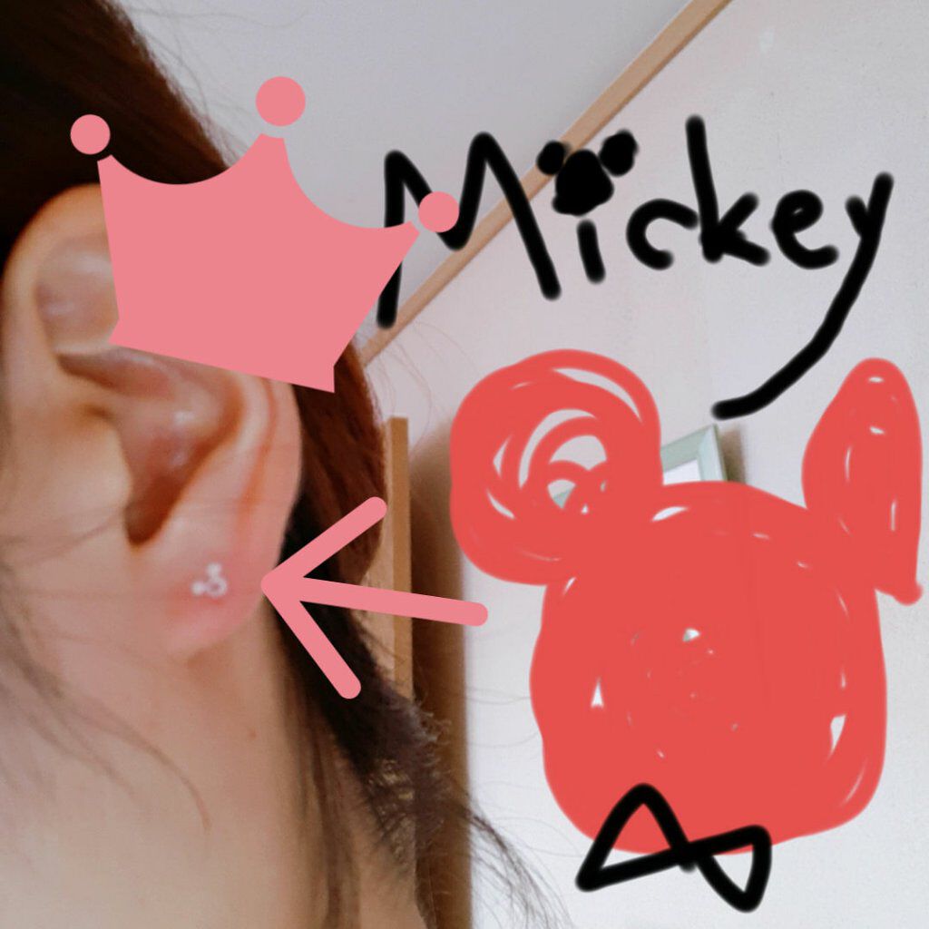 クリアピアス ミッキー|daisoの口コミ 超優秀!100均で買えるおすすめコスメ!本日のdaisoにての購入品! By 和みるく🍼(みる