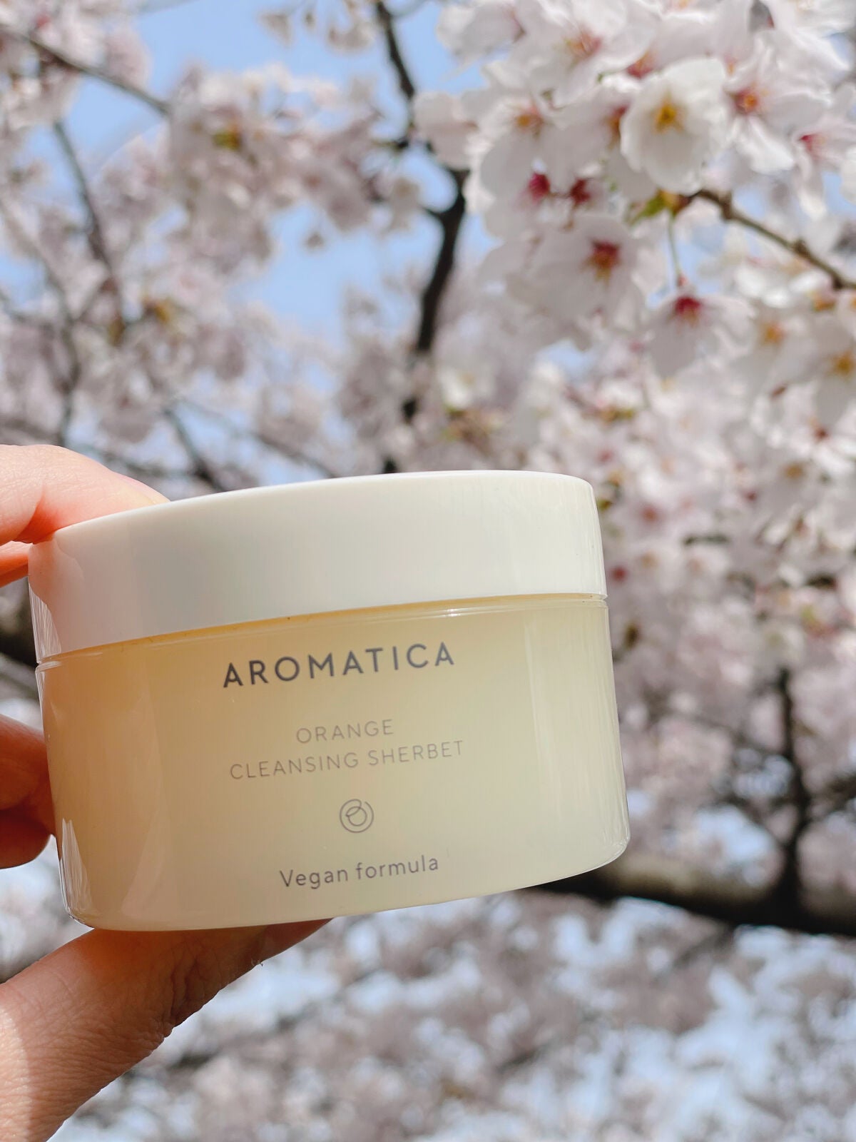 オレンジクレンジングシャーベット|aromaticaの口コミ もう桜咲いてるのって思った方すみません。去年撮影したものです🌸 By グル