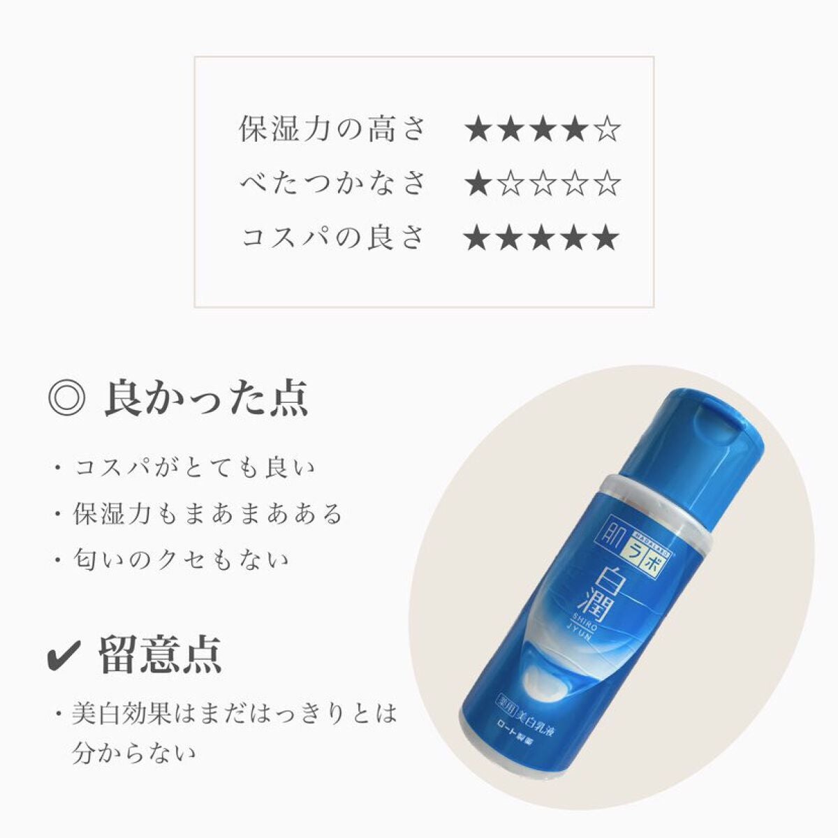 白潤 薬用美白乳液|肌ラボの口コミ 混合肌におすすめの乳液!肌ラボ 白潤 薬用美白乳液 使い切り。 By シヴァ犬混合肌 Lips