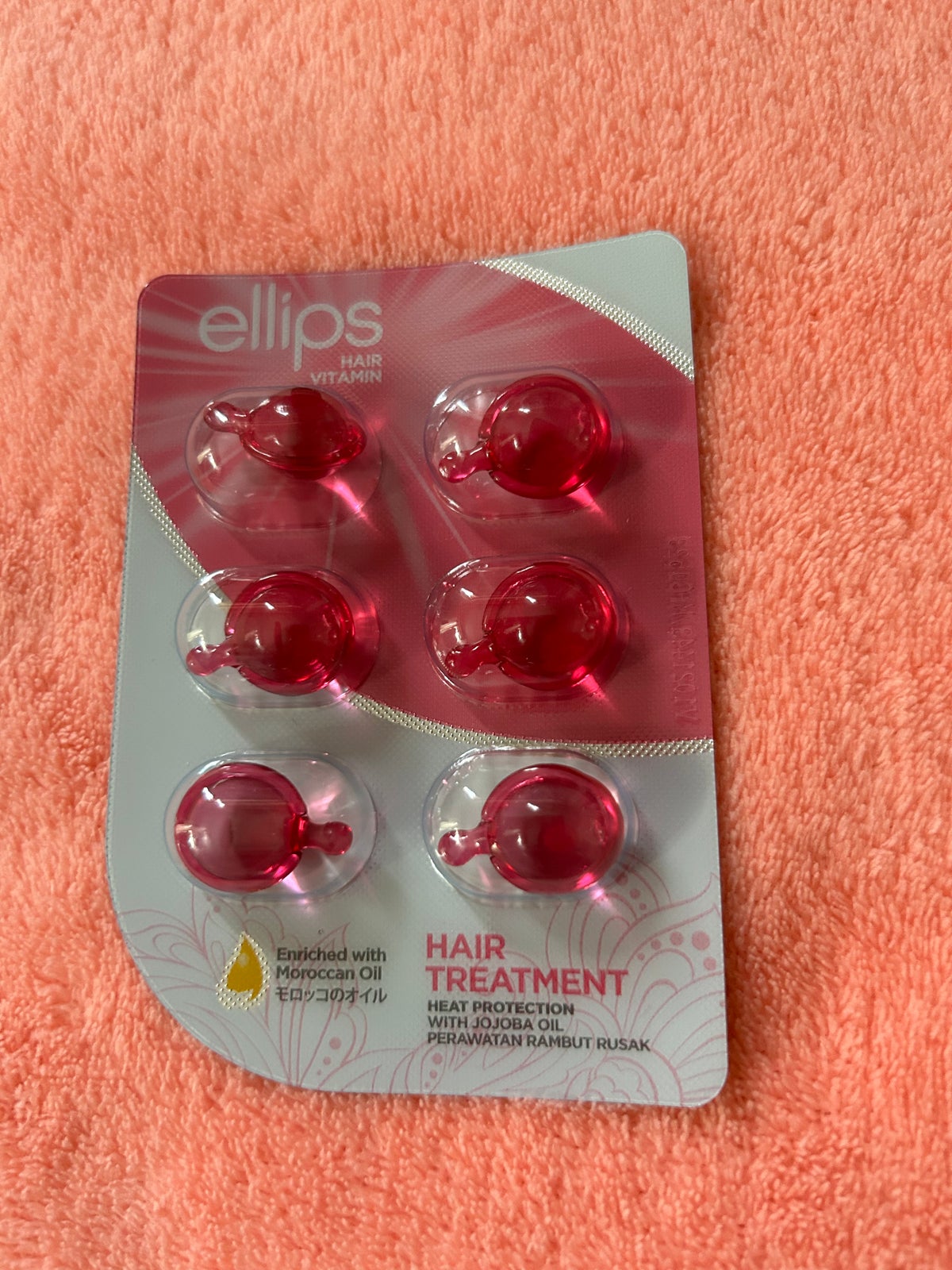 ヘアーオイル【トリートメント】|ellipsの口コミ 本日朝のエリップス ヘアトリートメント モロッカン ピンク6p By テニートット
