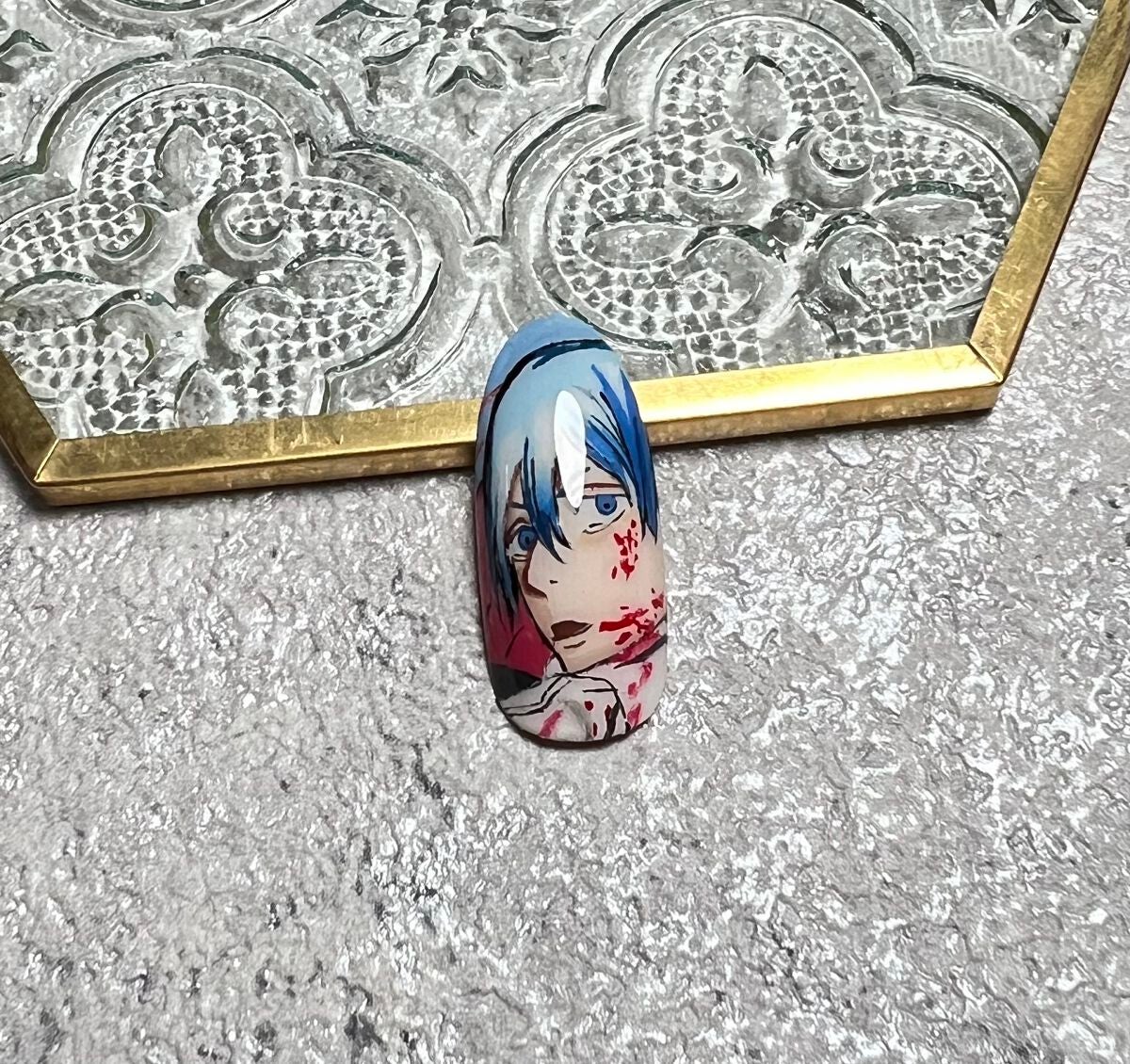 極ジェル|dnailの口コミ 【痛ネイル記録】チェンソーマン 早川アキ By 世良痛ネイル練習敏感肌20代後半 Lips