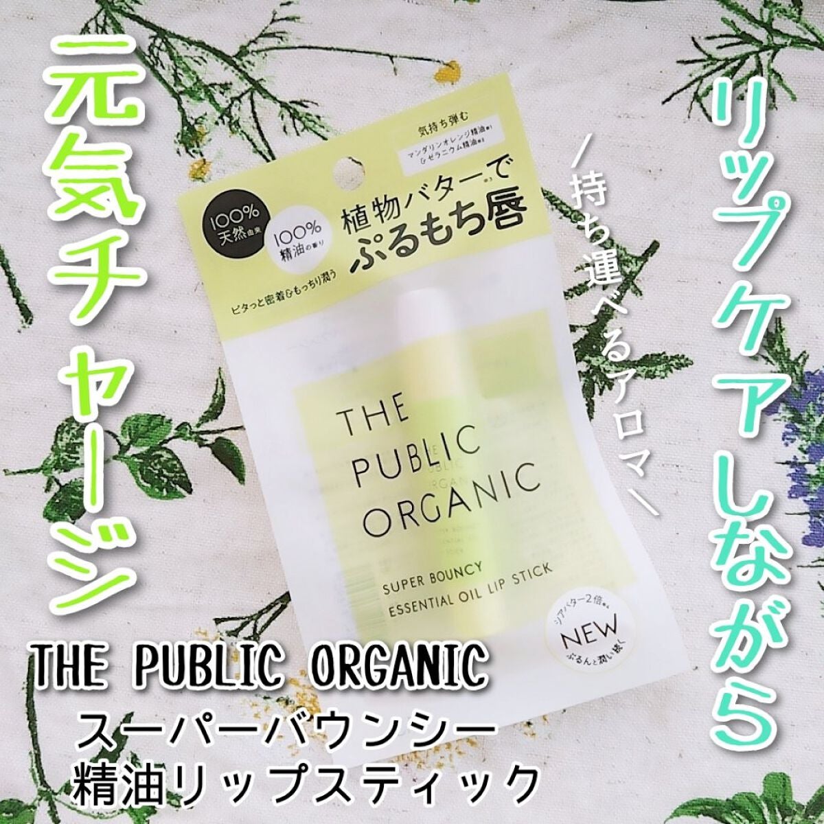 The Public Organicのリップケア・リップクリーム スーパーシャイニー リップスティック他、1商品を使った口コミ リップケアし