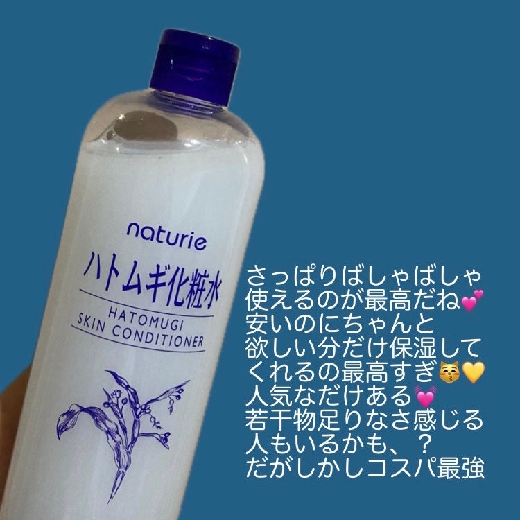 ハトムギ化粧水ナチュリエ スキンコンディショナー R |ナチュリエの口コミ 乾燥肌におすすめの化粧水!罪悪感なく使いやすいナチュリエの