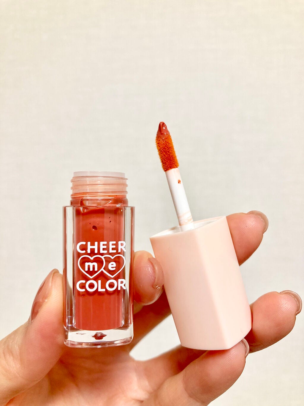 Cheer Me Color リップティント|セリアの口コミ 超優秀!100均で買えるおすすめ口紅!イエベ🌸🍁向きの黄みピンクが 100円