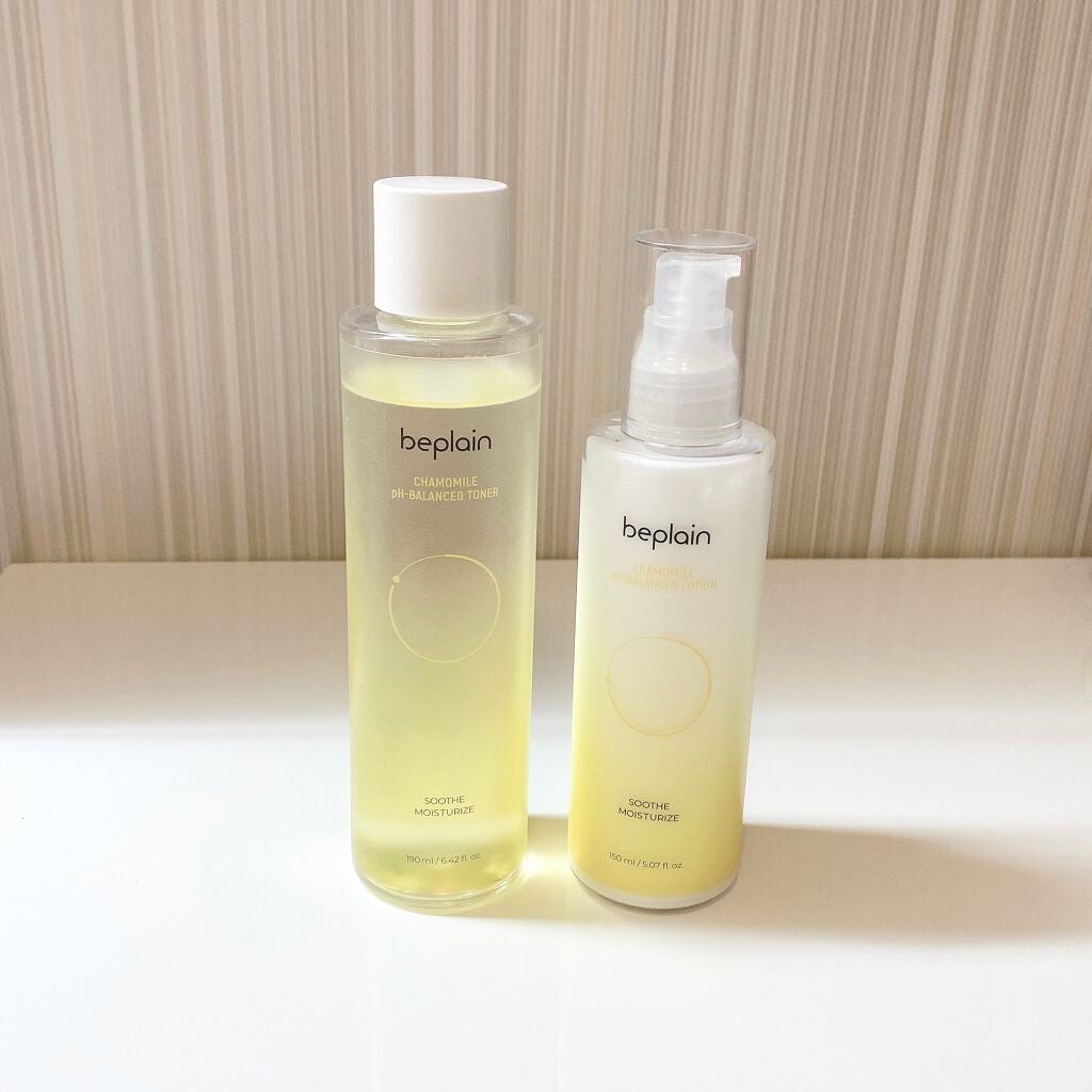 Beplainの化粧水 カモミール弱酸性トナー&カモミール弱酸性ローションを使った口コミ 【 Beplain 】 カモミール弱酸性トナー