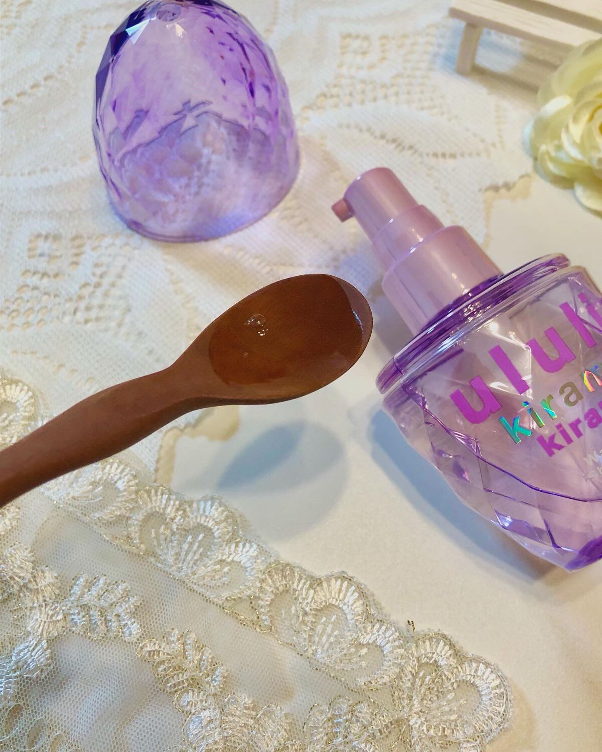 キラメキ ウォーターコンク シャイニー ヘアオイル|ululisの口コミ パープルのボトルでキラキラ可愛い By なったんフォロバ乾燥