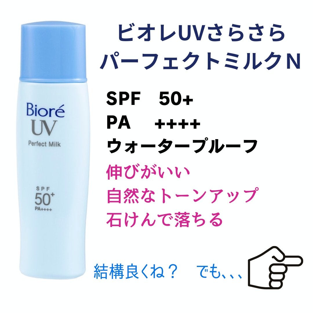 Uv さらさらパーフェクトミルク |ビオレの辛口レビュー 今日はリピなし日焼け止めを紹介します By まお混合肌10代後半 Lips