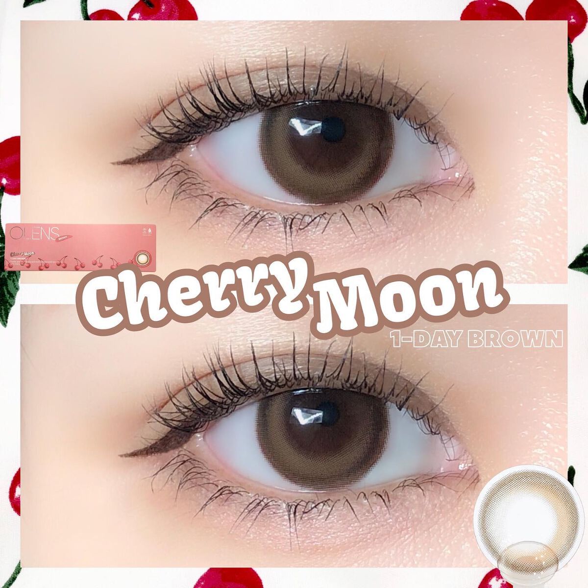 Cherry Moon 1month|olensのカラコンレポ・着画口コミ Poplens🍒人気三日月カラコン🌙 By ばんび🍇混合肌