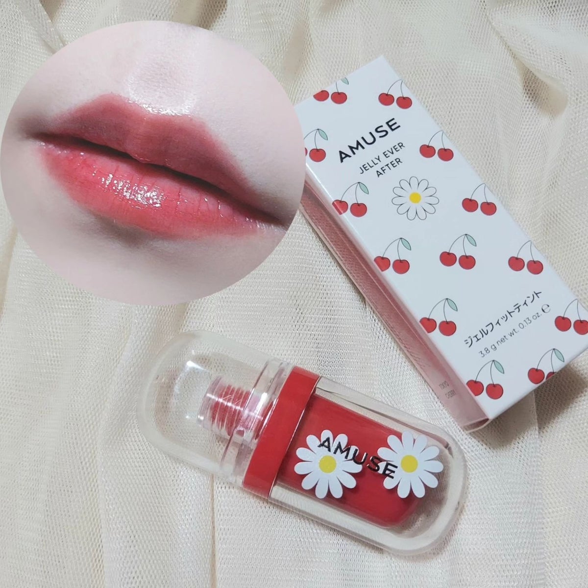 ぷちこ🐤フォロバ100 On Lips 「さくらんぼリップ/ Amuse ジェルフィットティントに 」 Lips