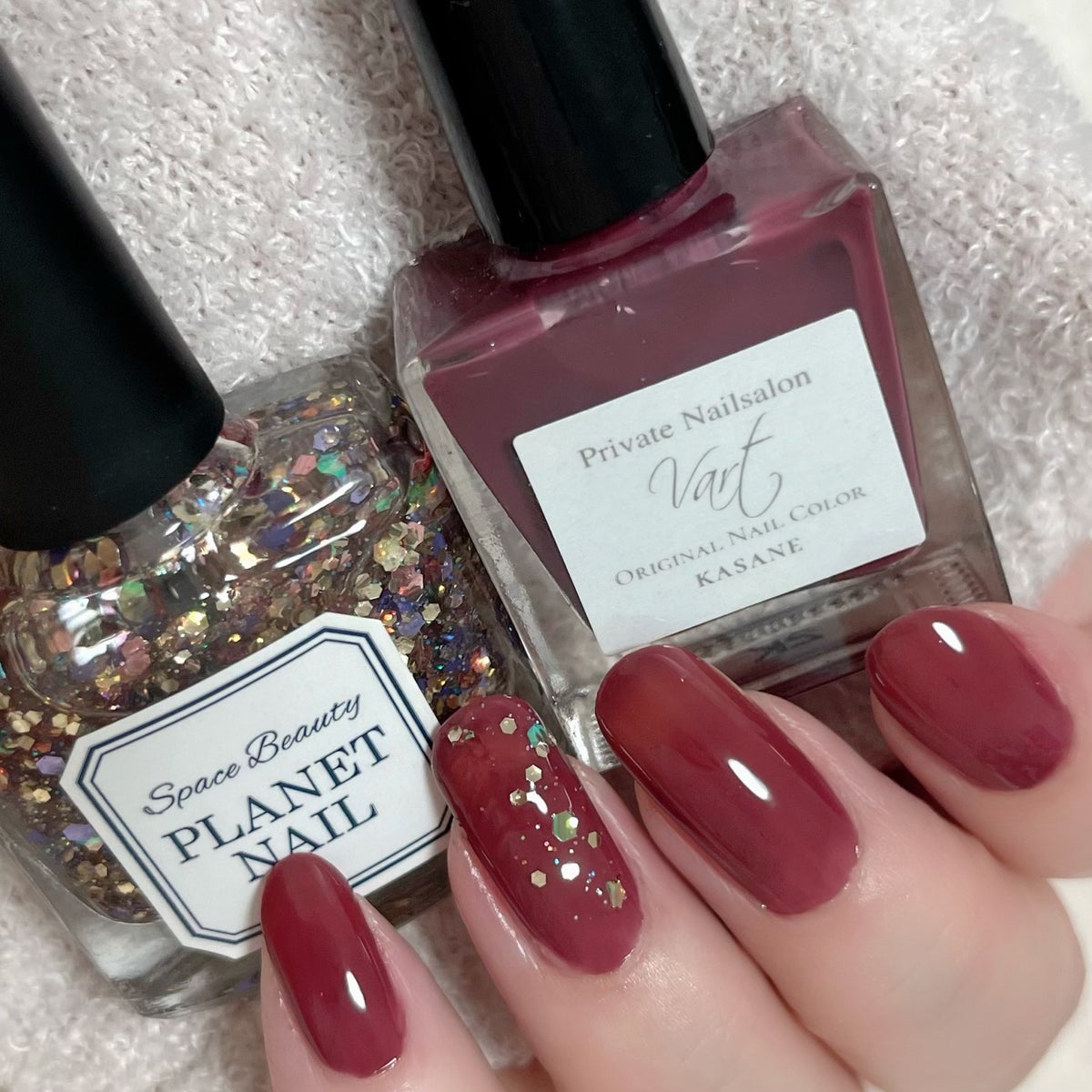 Planet Nail・vartのマニキュアを使った口コミ 塗るだけハロウィンネイル ヴェイルオリジナルネイルカラーのkasaneを2度塗り