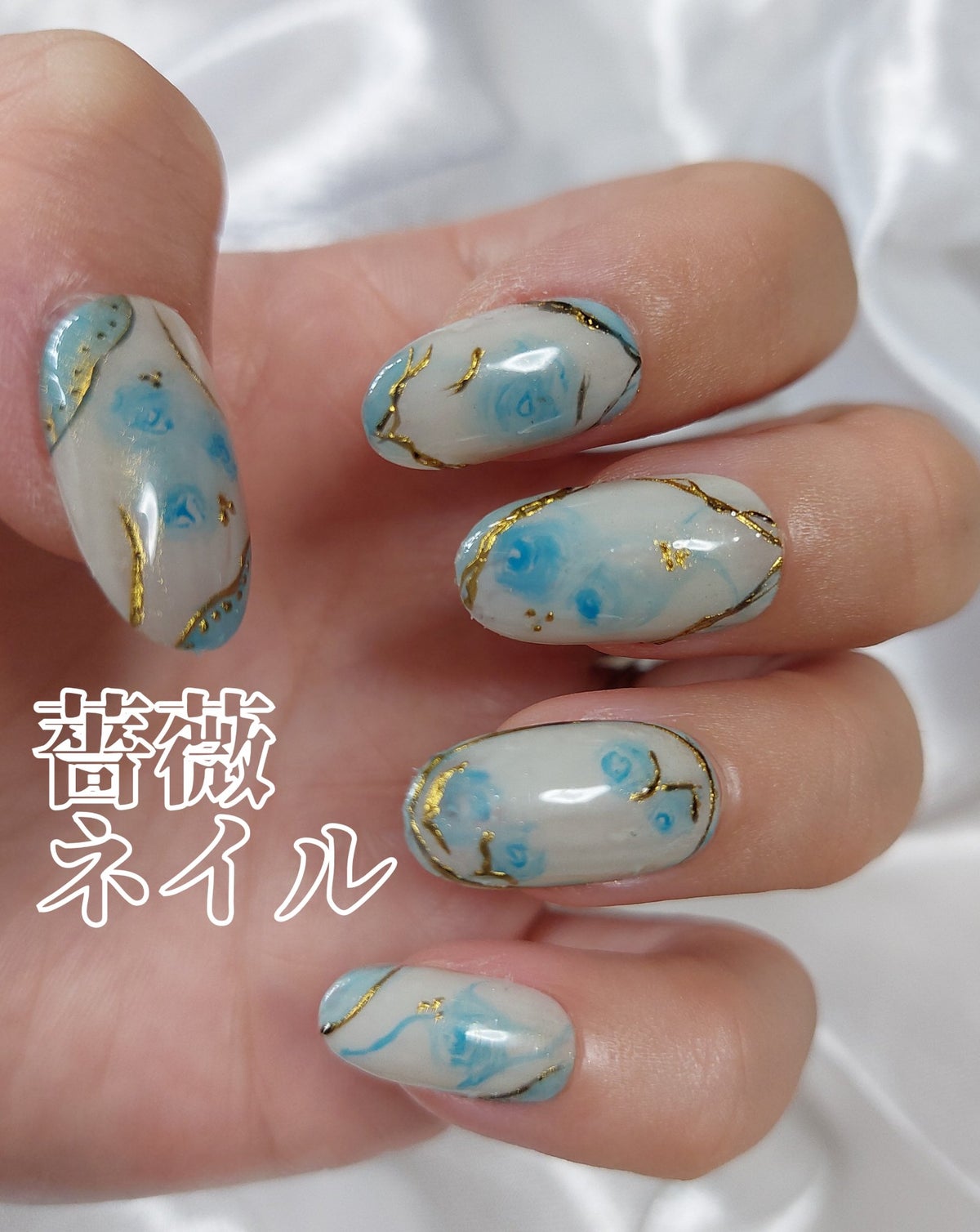 ネイル工房のマニキュア カラージェル&痛ライナーを使った口コミ 今日はインスタで見かけた 薔薇の陶器の柄のネイルにチャレンジ By たまご