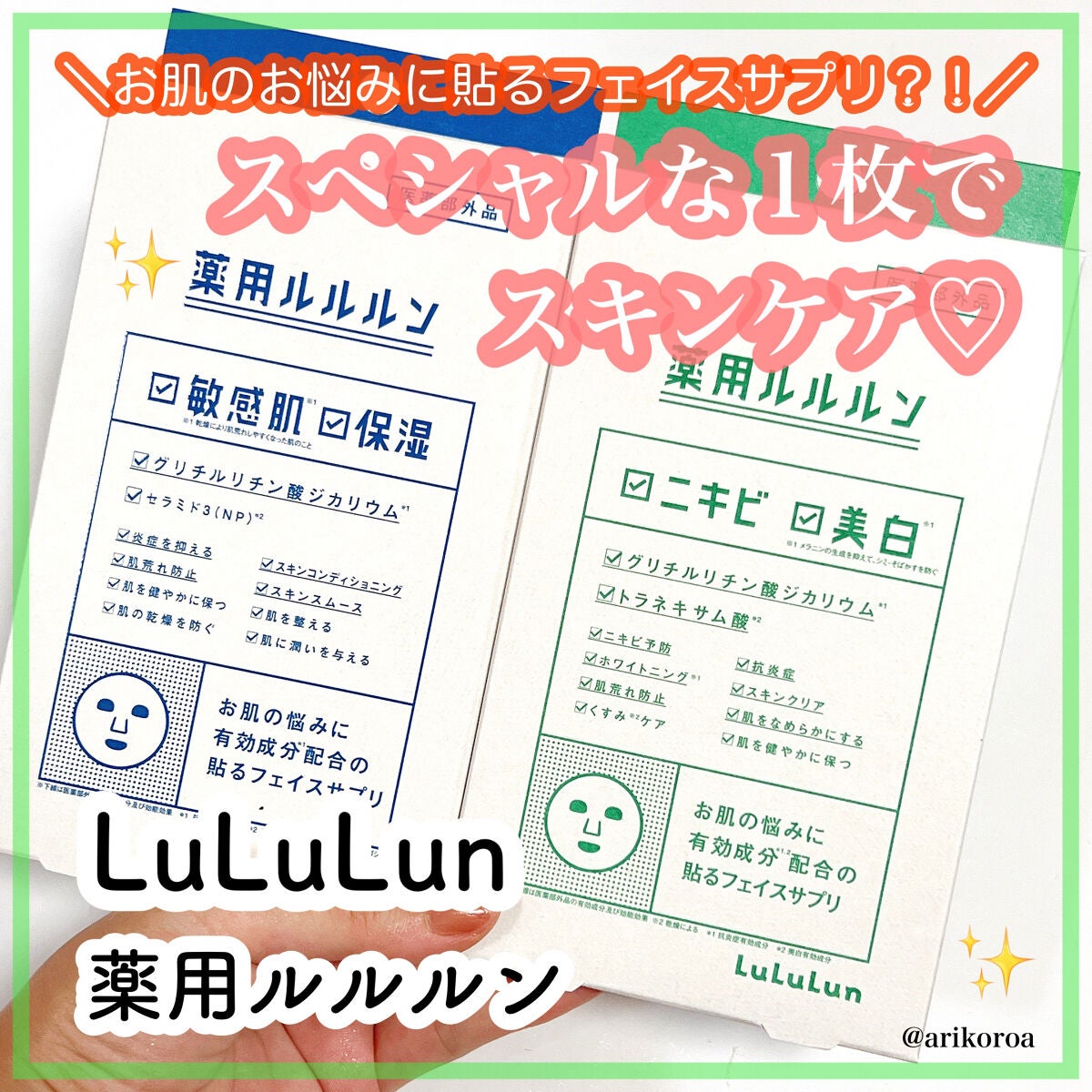 ルルルンのシートマスク・パック 薬用ルルルン 美白アクネ他、1商品を使った口コミ お肌の悩みに貼るフェイスサプリ!! By ありこ乾燥肌