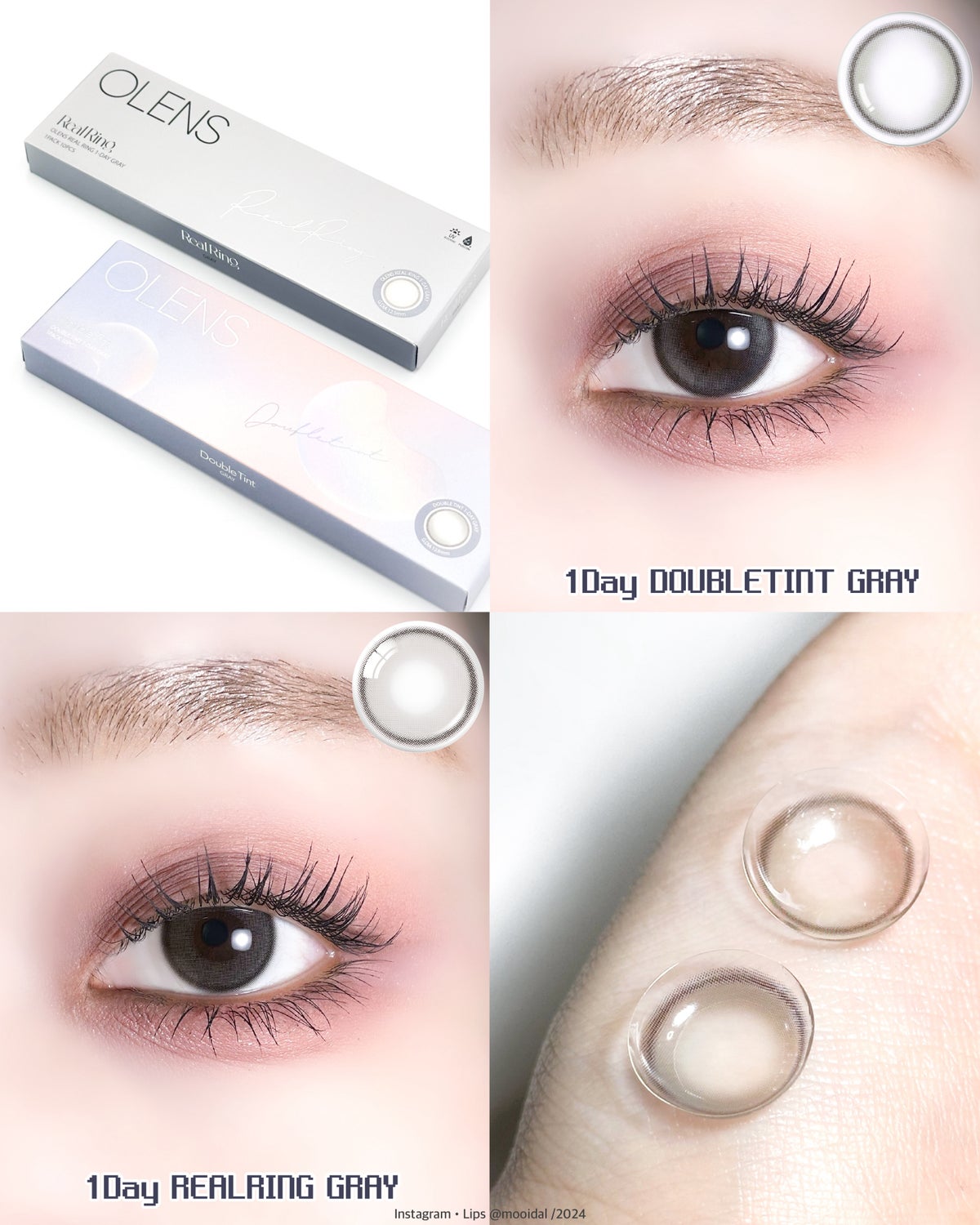 Olensのカラーコンタクトレンズ Real Ring 1day他、1商品を使った口コミ ナチュラルグレーカラコン2種紹介 By ツキ敏感