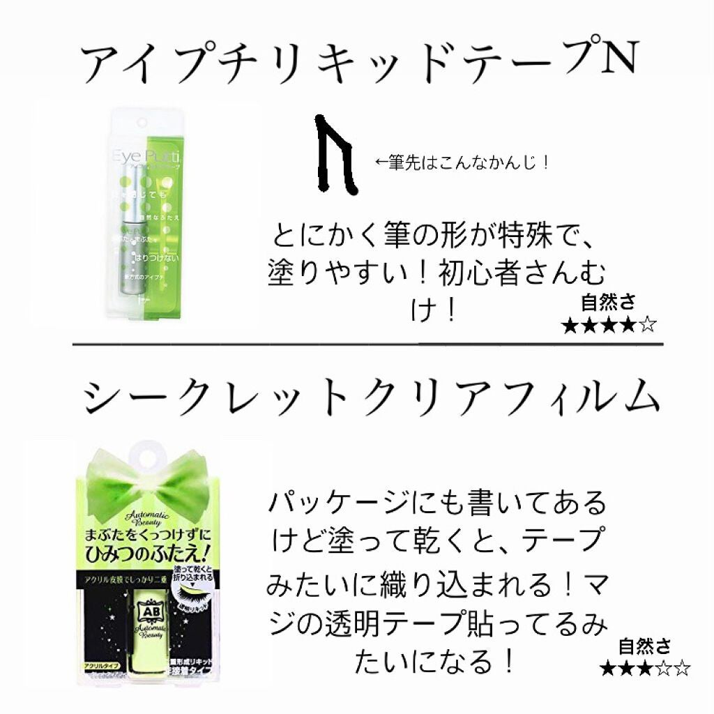 Automatic Beauty・アイプチ®・アイトーク・decorative Eyesの二重まぶた用アイテムを使った口コミ 〈粘着アイプチ