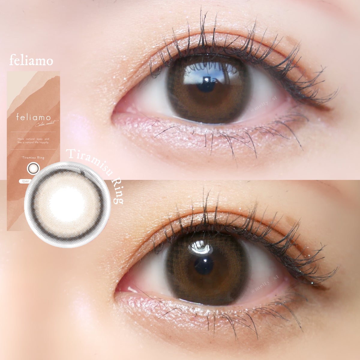 Feliamo 1day|フェリアモのカラコンレポ・着画口コミ Feliamo Tiramisu Ring By 𝕞𝕠𝕔𝕠 🧸💗🖤脂性肌