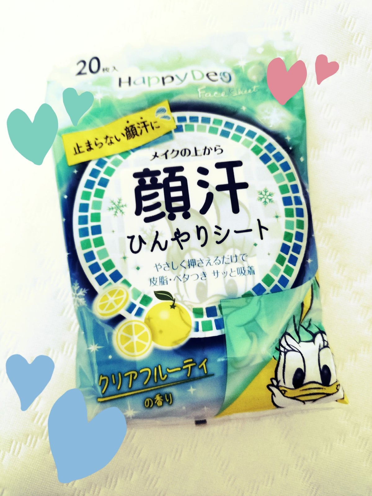 ハッピーデオ フェイスシート リフレッシュミントn|マンダムの口コミ 顔汗ひんやりシート🍋クリアフルーティの香り🍋🌿 By ミルクココア