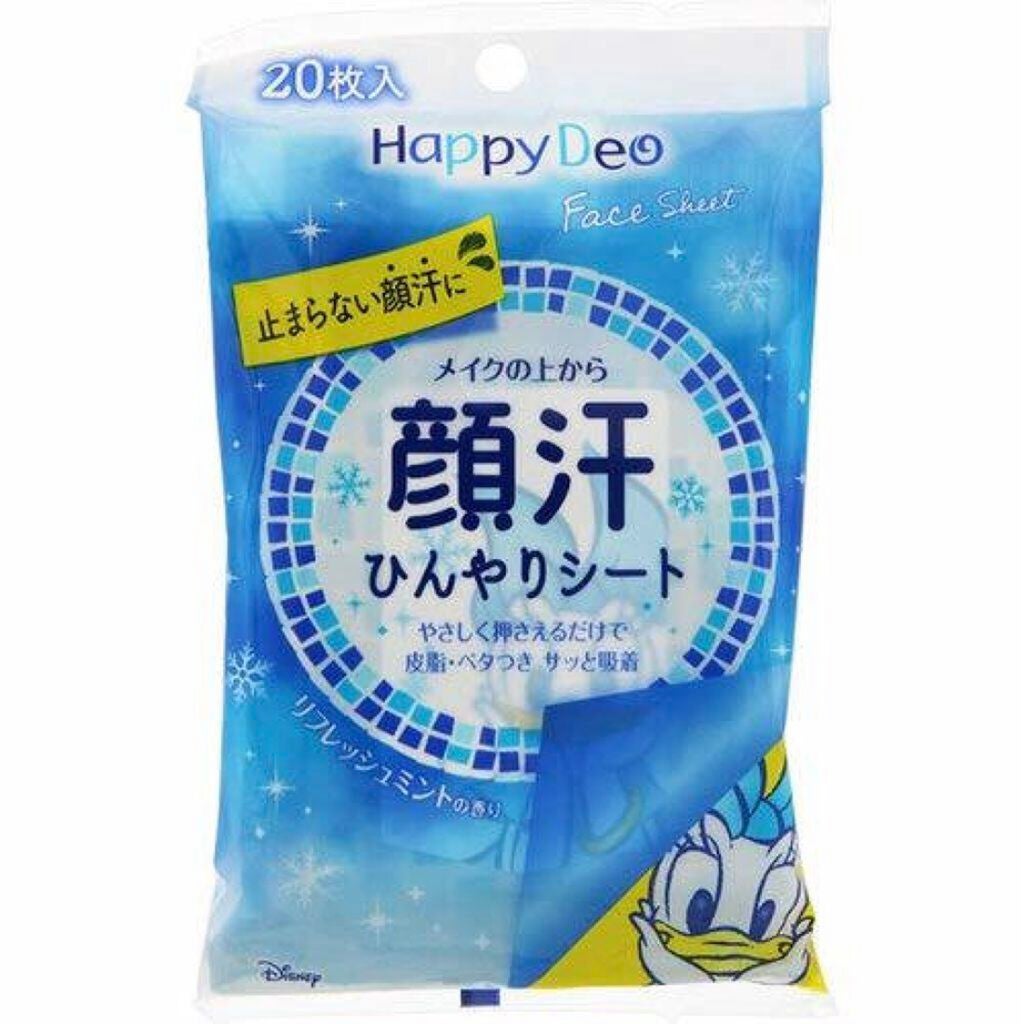 ハッピーデオ フェイスシート リフレッシュミント|マンダムの口コミ「コンパクトサイズで、使いやすくベタつきが気になるときに使うと、ひんやりして