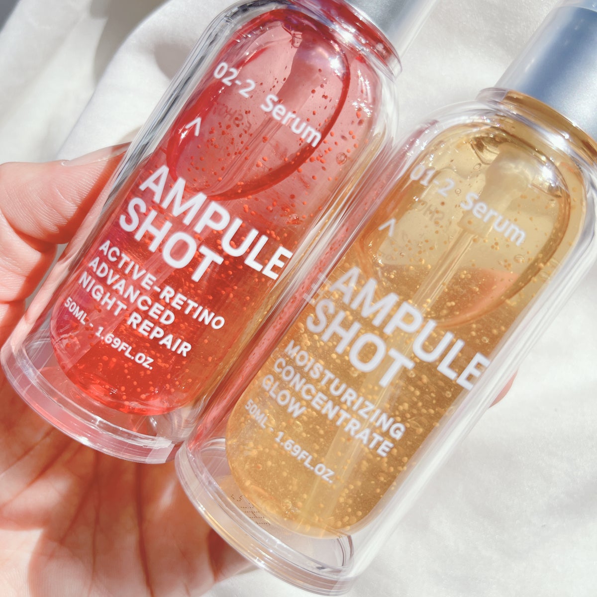 Ampule Shotの美容液 モイスチャーライジング コンセントレートグロウ セラム他、1商品を使った口コミ アンプルショットの