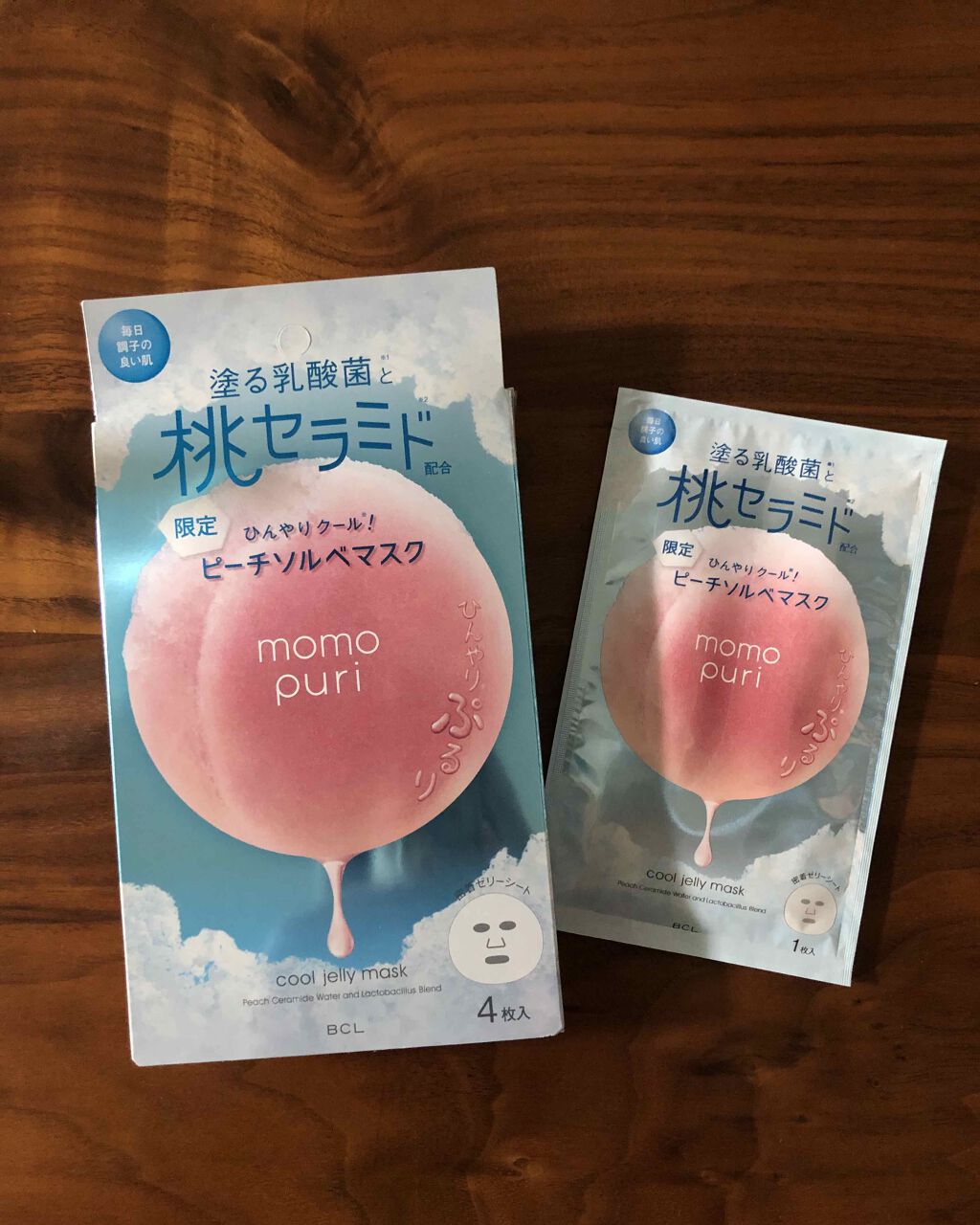 【限定シートマスク・パック】潤いぷるジュレマスク クール|ももぷりの口コミ 塗る乳酸菌と桃セラミド 限定ひんやりクール ピーチソルベマスク