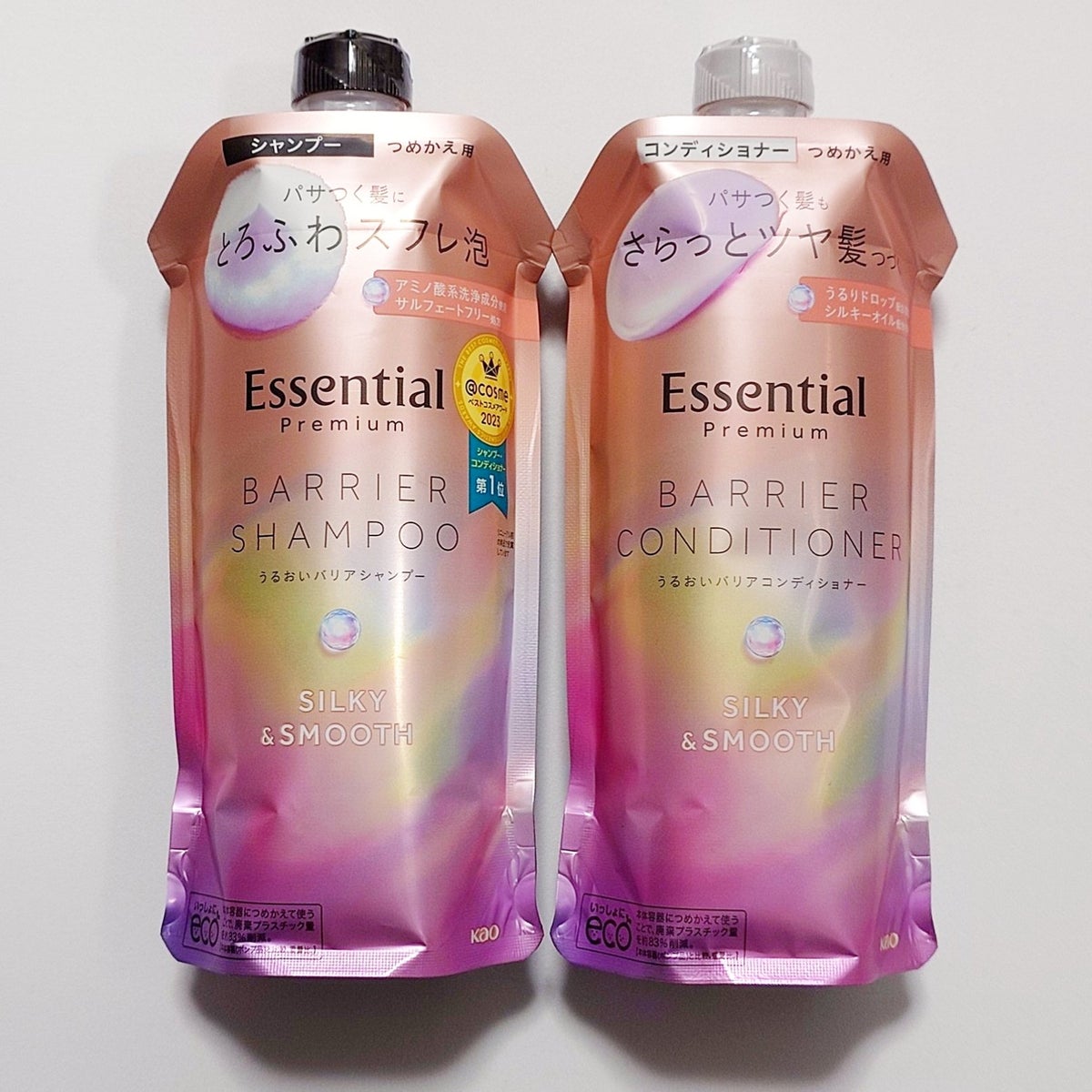 エッセンシャル プレミアム うるおいバリアシャンプーコンディショナー シルキー&スムース|エッセンシャルの口コミ Essential