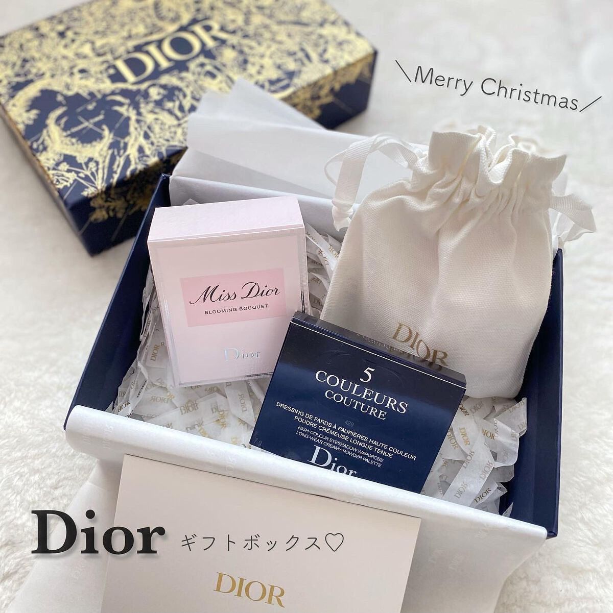 ミス ディオール ブルーミング ブーケオードゥトワレ|diorを使った口コミ 「dior ホリデーシーズン限定のラッピングがかわいすぎた🥹