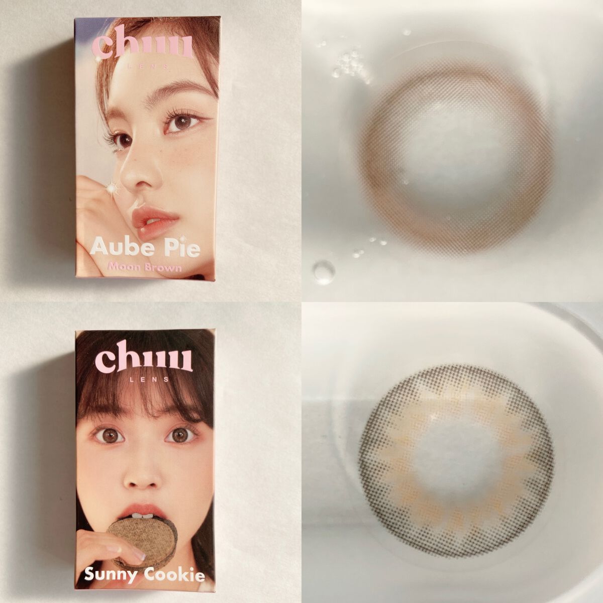 Chuu Lensのカラーコンタクトレンズ Sunny Cookie&aube Pieを使った口コミ Chuulens 𖧷aube