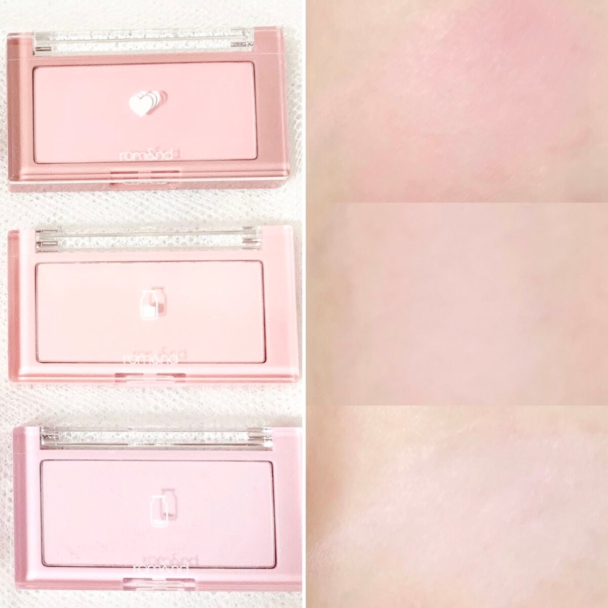 【romandndのパウダーチークを徹底比較】ベターザンチーク&ベターザンチークを比べてみました! 💜romandndのブルベ向けチーク3色比較💜