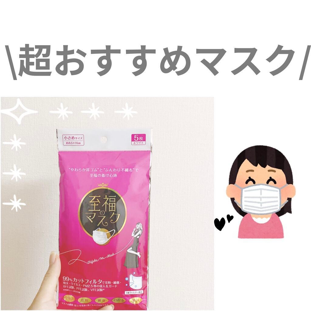 至福のマスク|daisoの口コミ 超優秀!100均で買えるおすすめマスク!【超おすすめマスク】 Daiso至福のマスク By ぽてまる🦋