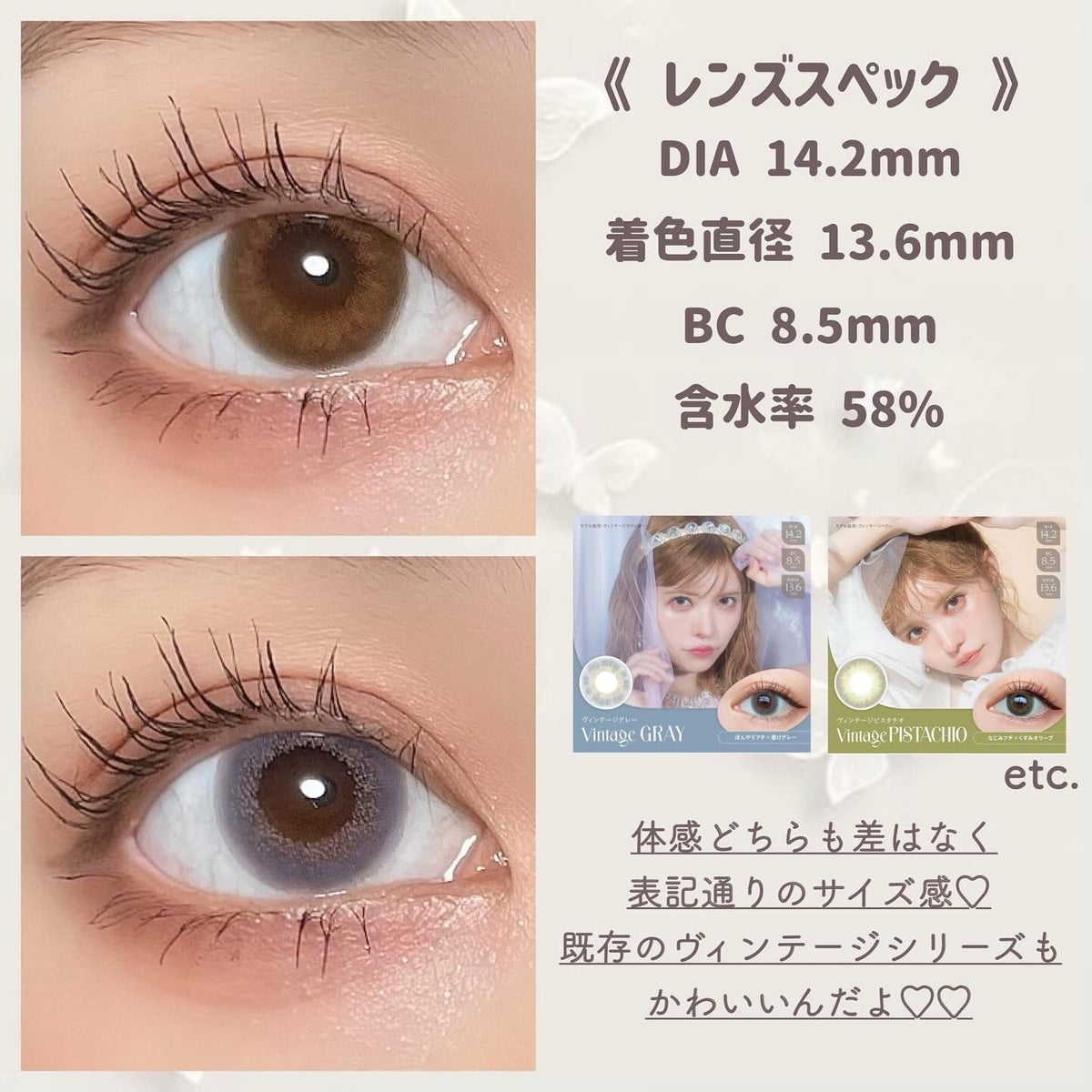 【2024年春新作ワンデー(1day)カラコン】バンビシリーズ ワンデー ヴィンテージ|angelcolorのカラコンレポ・着画口コミ
