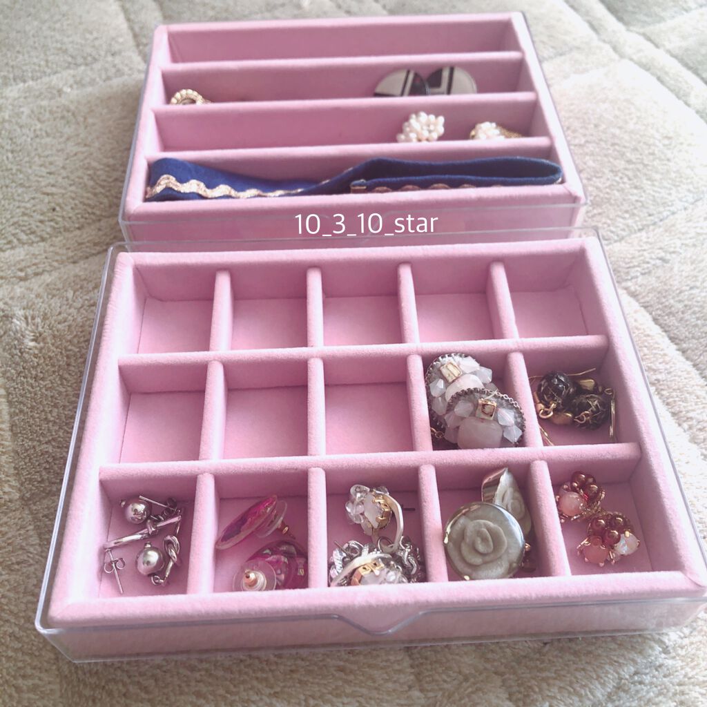 アクセサリートレイマス|daiso他、1商品を使った口コミ 🎀ダイソー アクセサリートレイ ピンク By とみてぼし普通肌30代