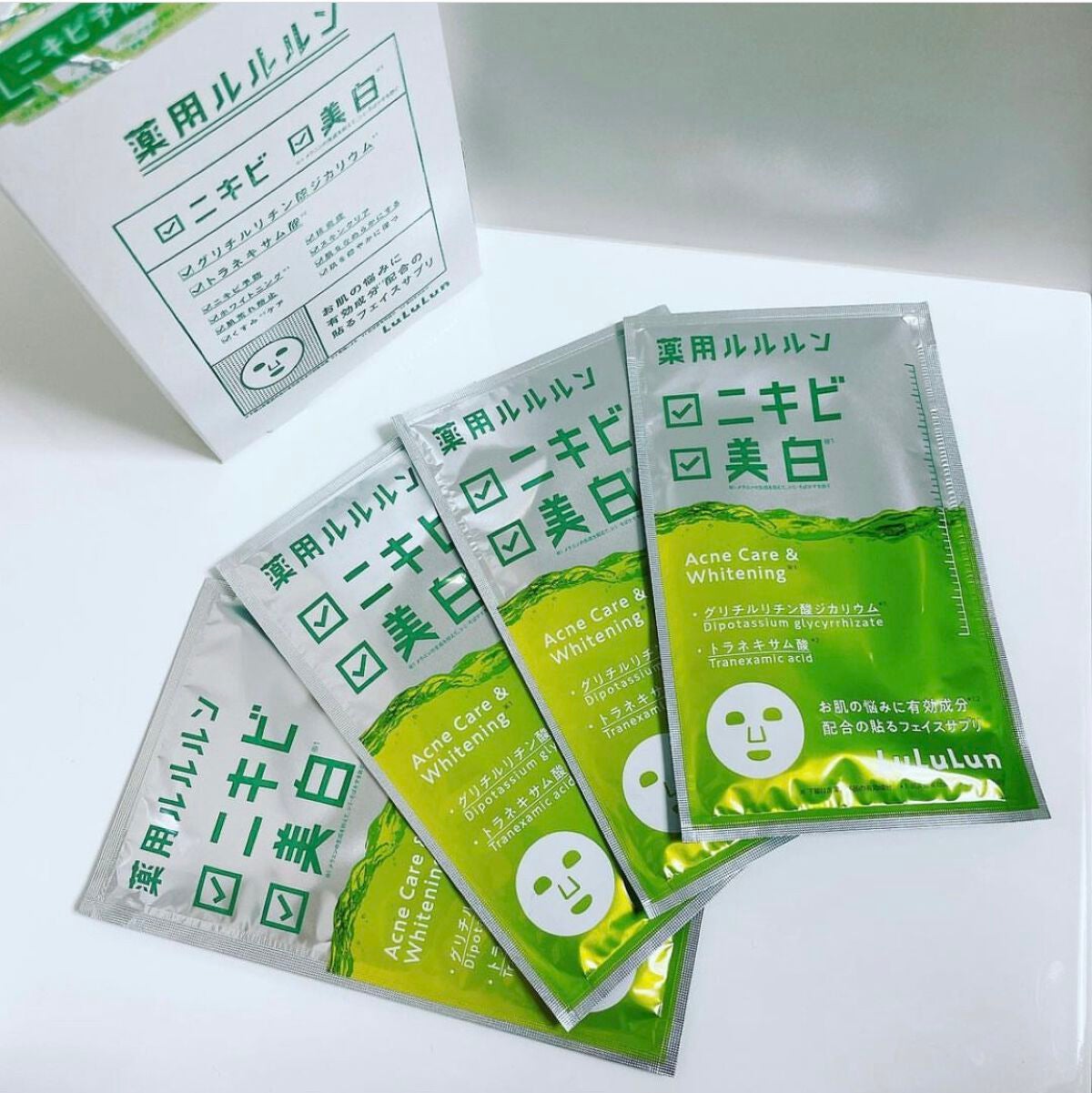 薬用ルルルン 美白アクネ|ルルルンの効果に関する口コミ 貼るフェイスサプリ💊 医薬部外品の薬用ルルルン、 By Niiikocham