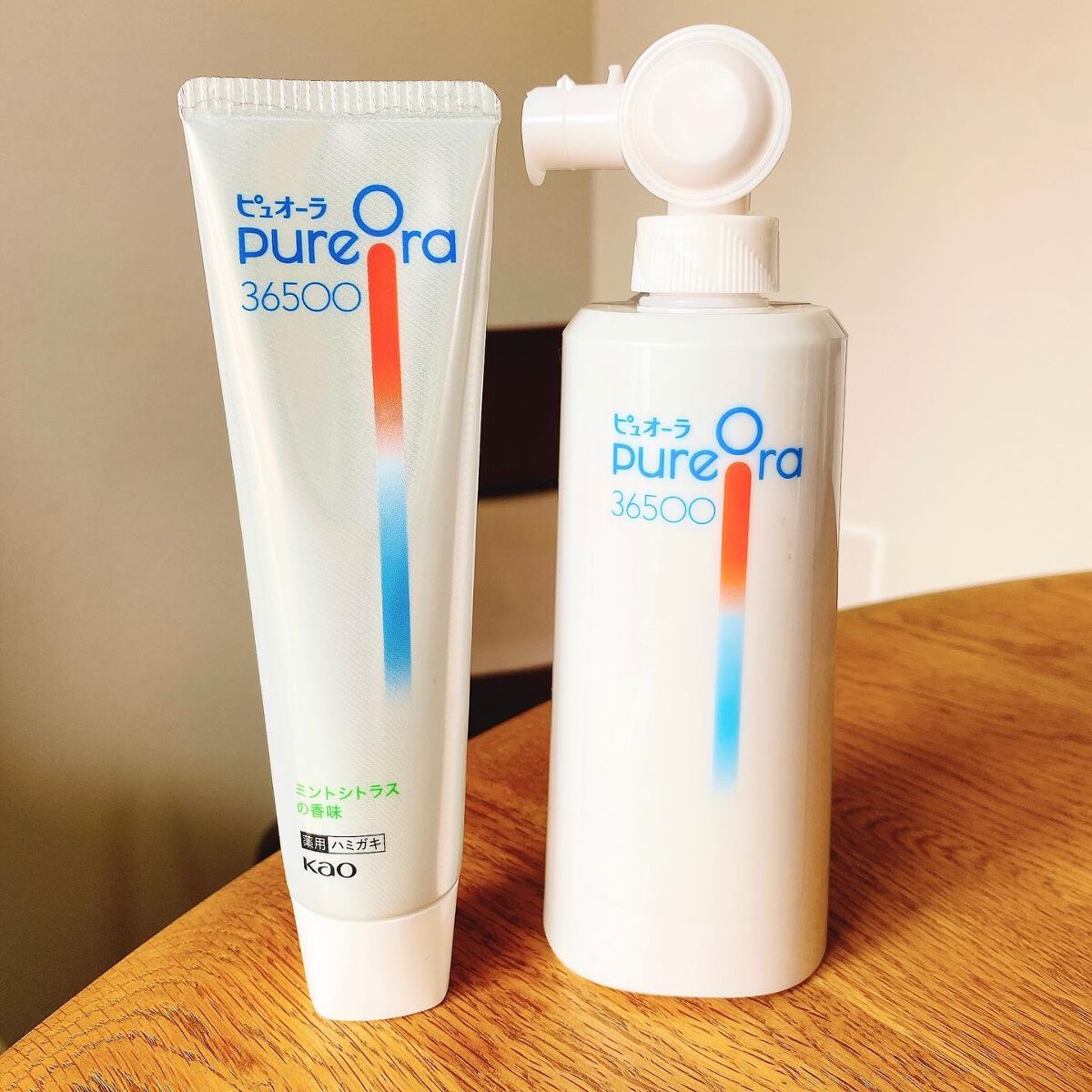 ピュオーラの歯磨き粉 Pureora36500 薬用ハグキ高密着クリームハミガキ他、1商品を使った口コミ 未来の健康なお口のためにお口を強く