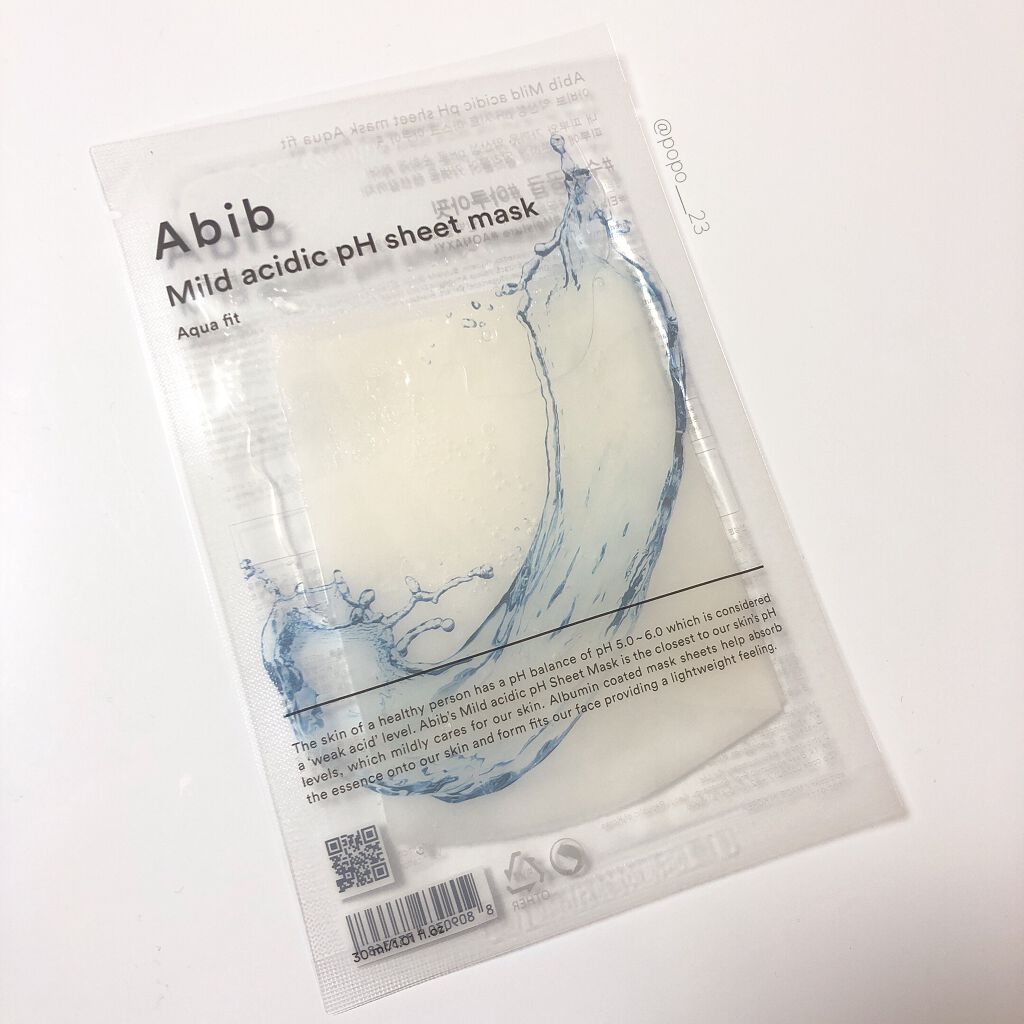 弱酸性phシートマスク アクアフィット|abib の効果に関する口コミ 今日の ️abib 弱酸性phフィットシートマスク アクア By