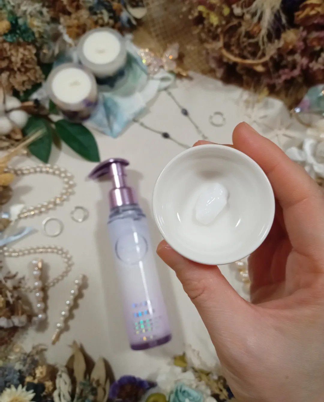 プルント リライト美容液ヘアミルク|puruntの口コミ クリアパープルのボトルと メタリックパープルのヘッドが By みぃみぃ混合肌