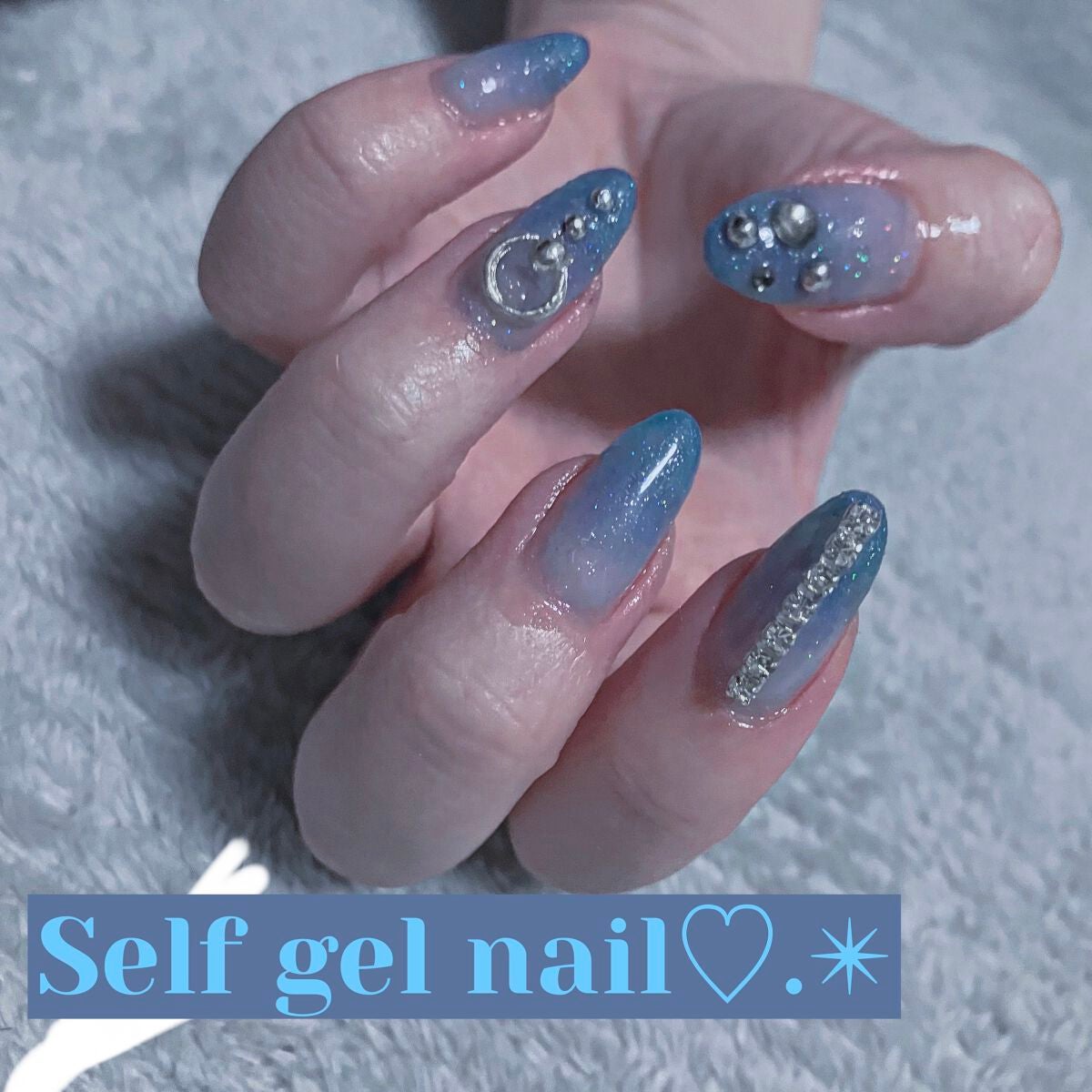 Irogelイロジェル・ネオコレクションのマニキュアを使った口コミ ギラギラ系ネイル! パーツはsheinです。 By She乾燥肌