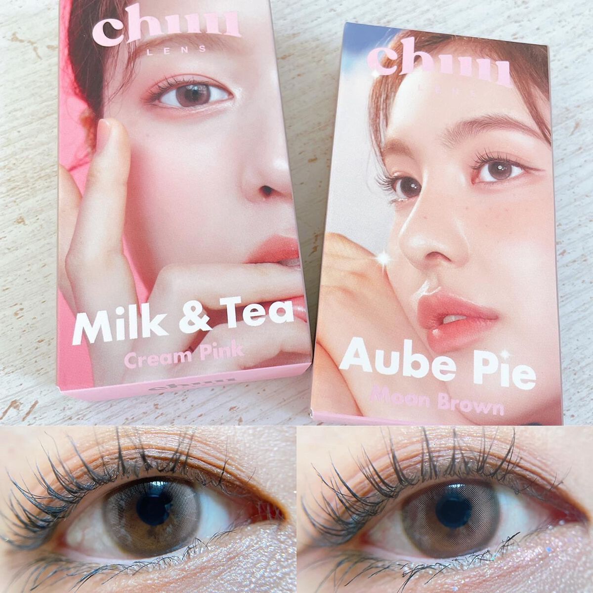 Chuu Lensのカラーコンタクトレンズ Milkandtea&aube Pieを使った口コミ 韓国カラコンを Chuulensjp 様