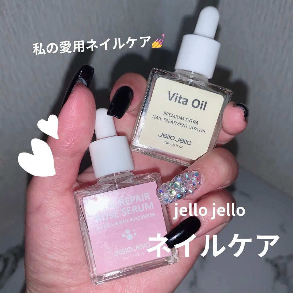 Jello Jelloのネイルオイル・トリートメント ネイルリペアローズセラム&vita Oil を使った口コミ 大好きなjello