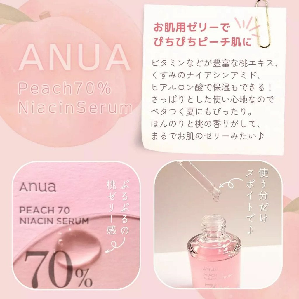 桃70ナイアシンセラム|anuaの口コミ ☑️アヌア 桃70ナイアシンセラム🍑 By つるお🍤乾燥肌30代前半 Lips